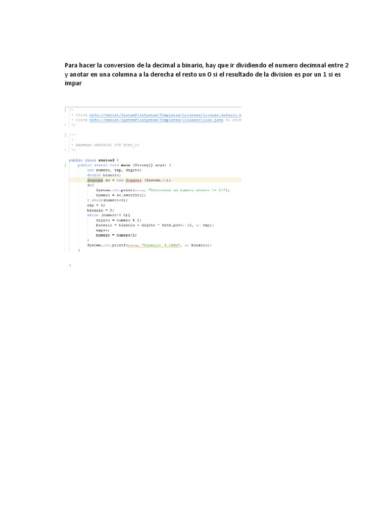 Conversion de La Decimal A Binario | PDF