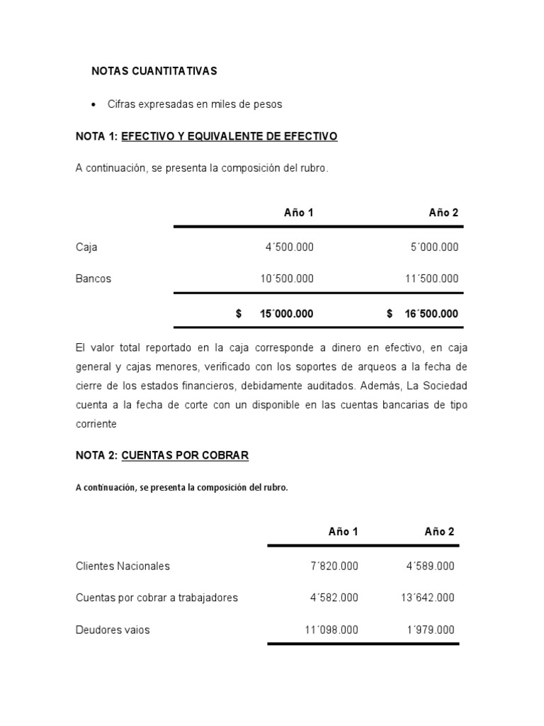 Notas Financieras | PDF