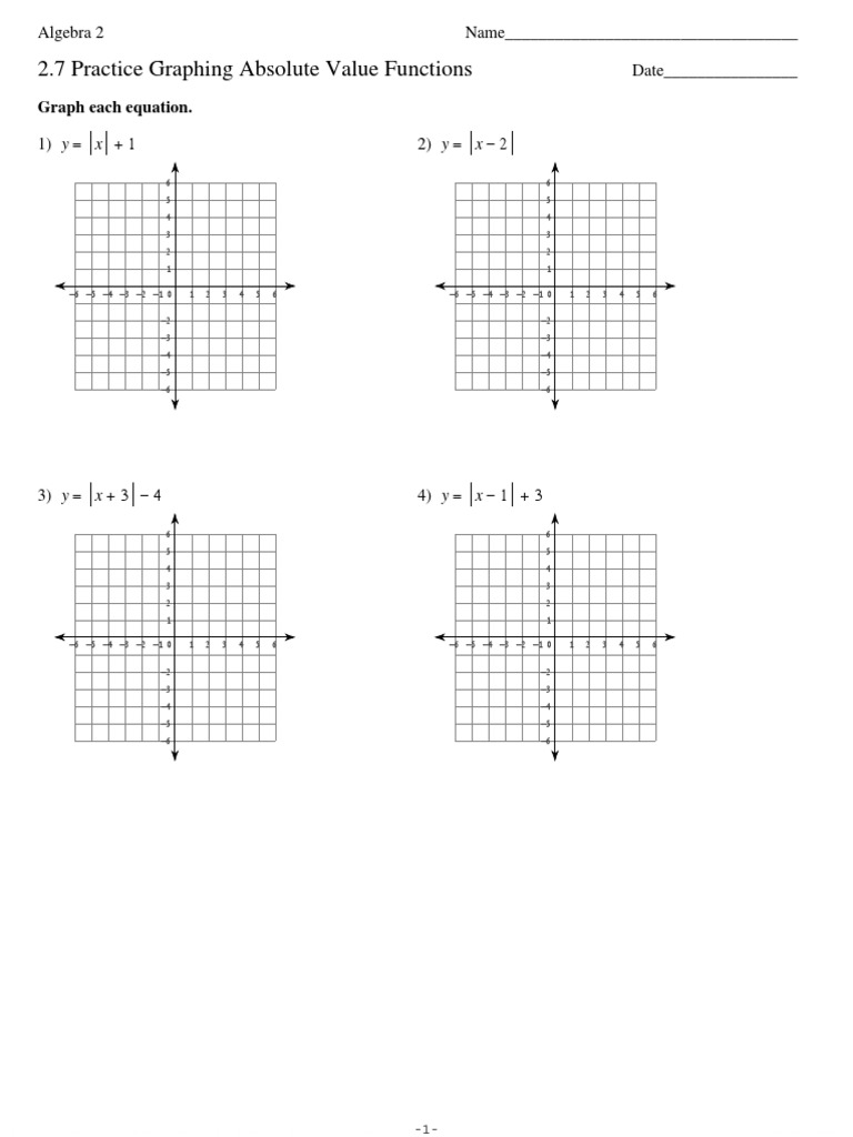 Graphing Absolute Value Functions Pdf Mathematics Mathematical