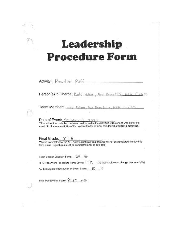 Powder Puff Procedure Form | PDF