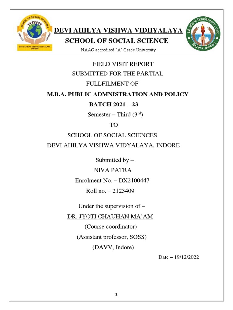 Field Visit Report of Police Control Room | PDF | Inspector | Police