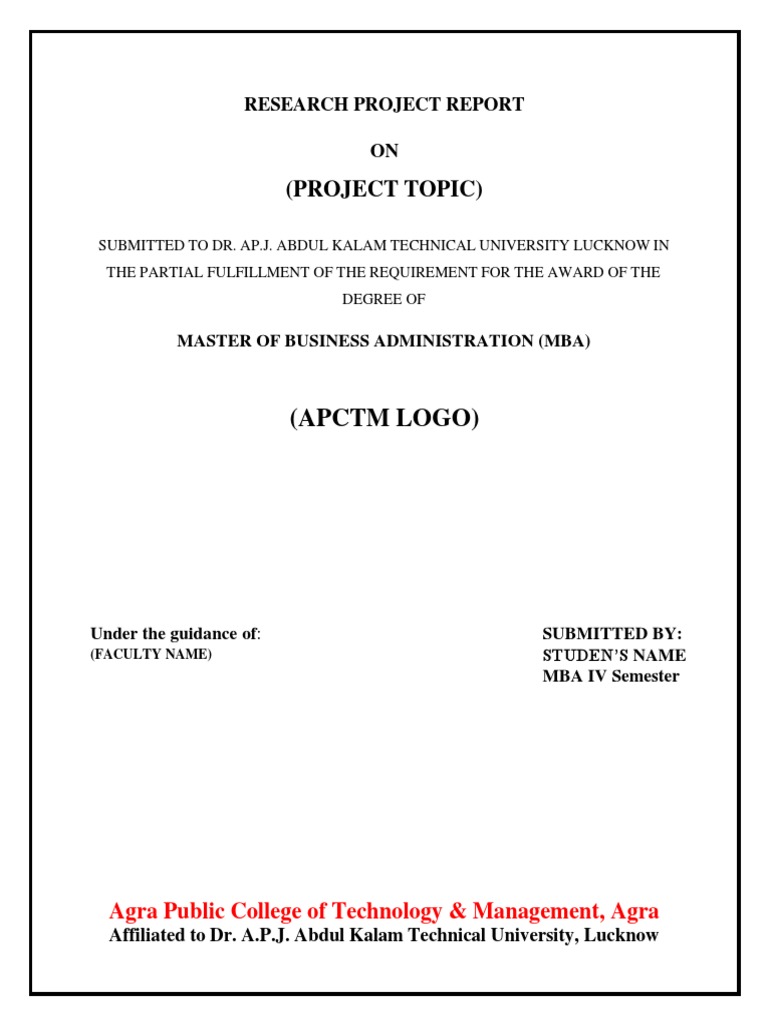 Research Project Format PDF | PDF