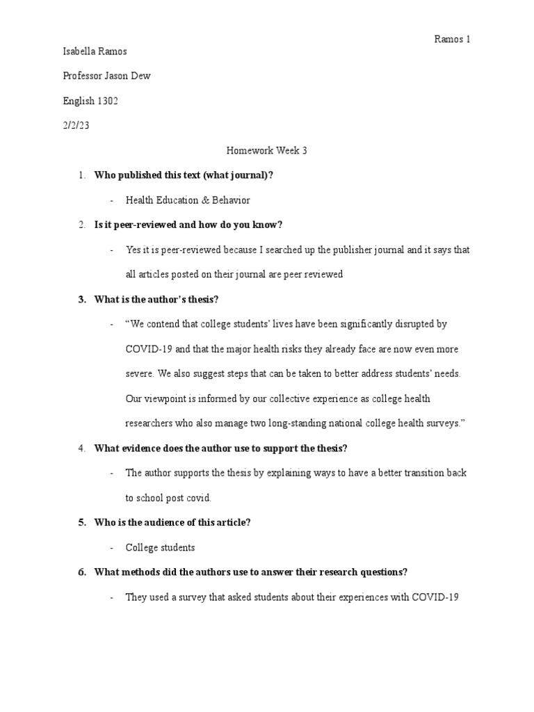 Week 3 Homework | PDF