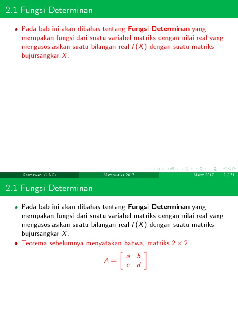 Determinan Matriks | PDF