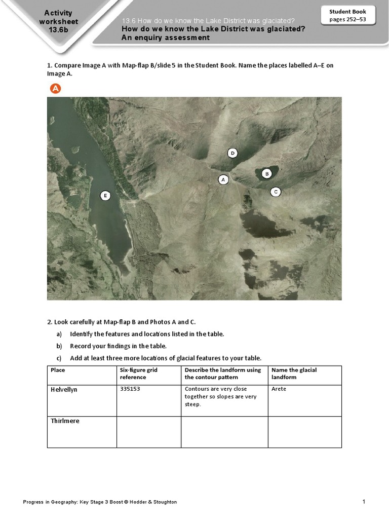 Activity Worksheet 13.6b | PDF | Glacier | Geology