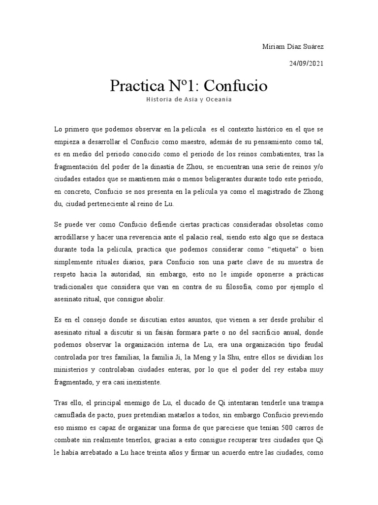 Practica de Confucio | PDF