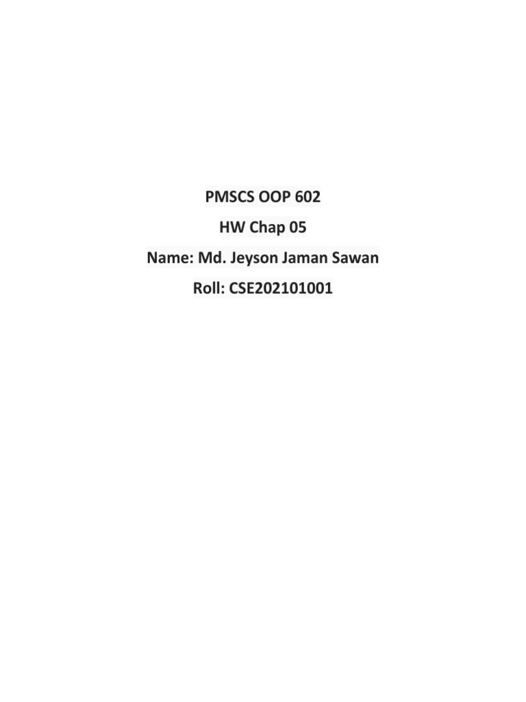 Java Chapter 5 HW PDF | PDF