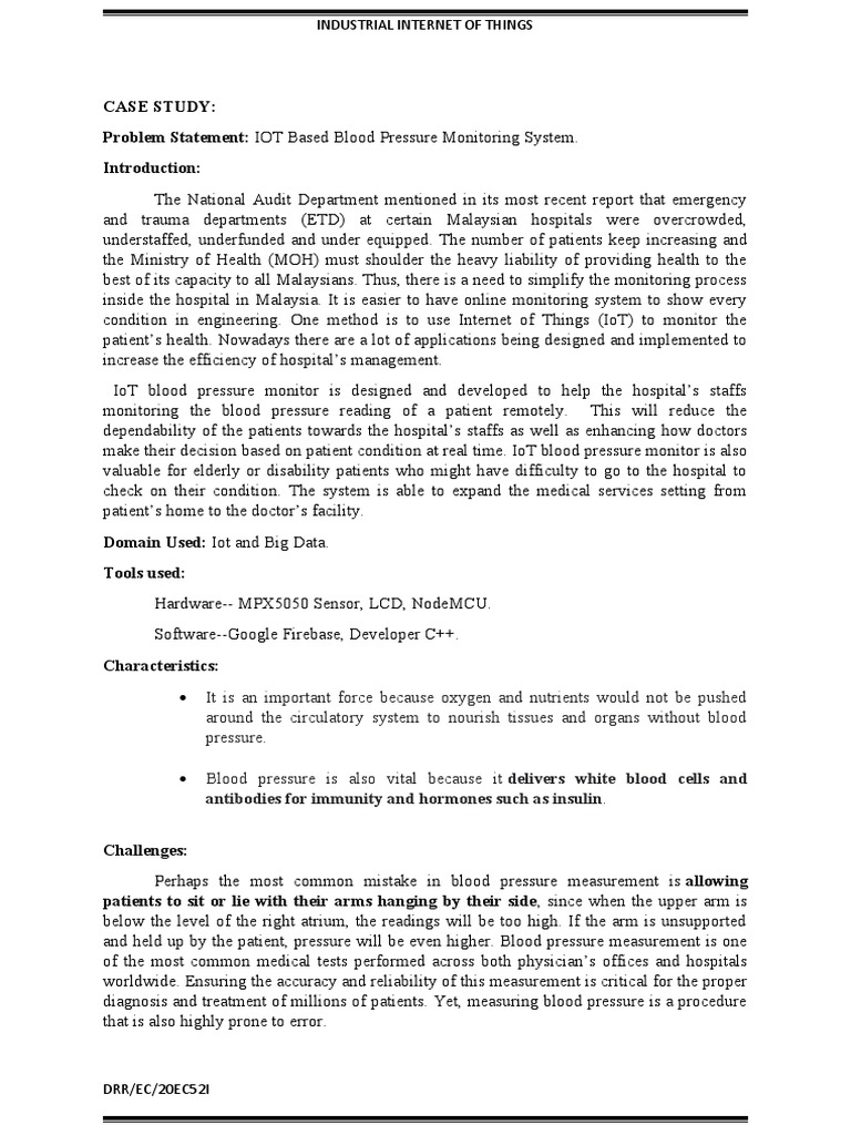 BP Case Study | PDF | Internet Of Things | Medical Specialties