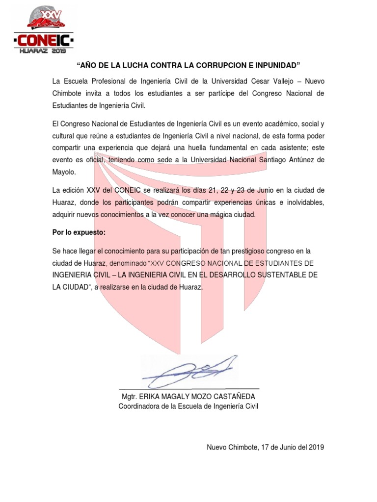 XXV Coneic - Huaraz 2019 | PDF