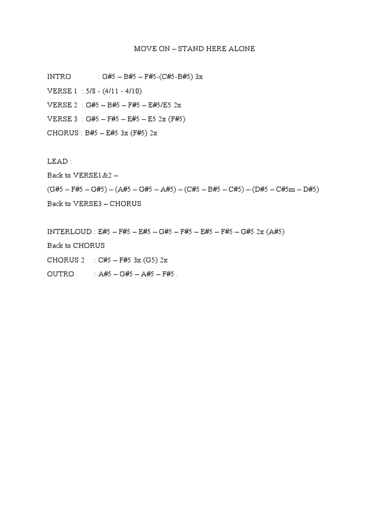 Move On - Stand Here Alone | PDF