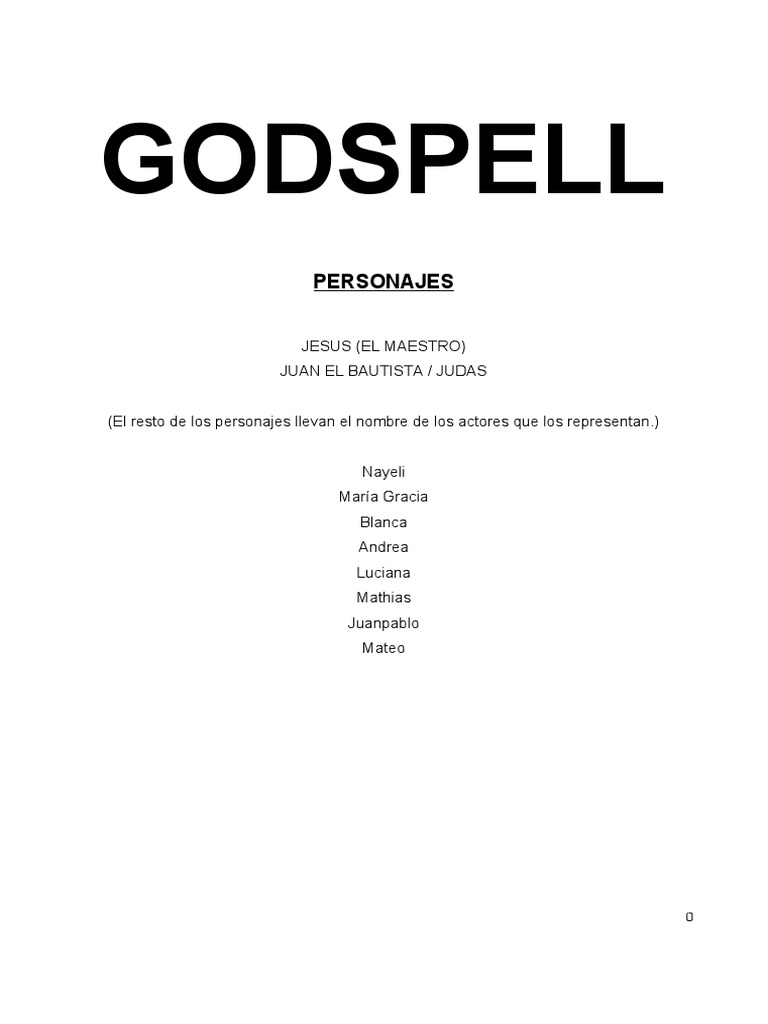 Godspell | PDF