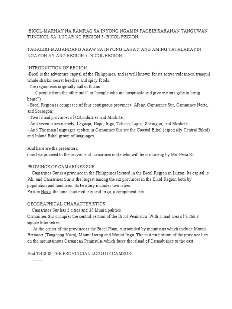 BICOL | PDF