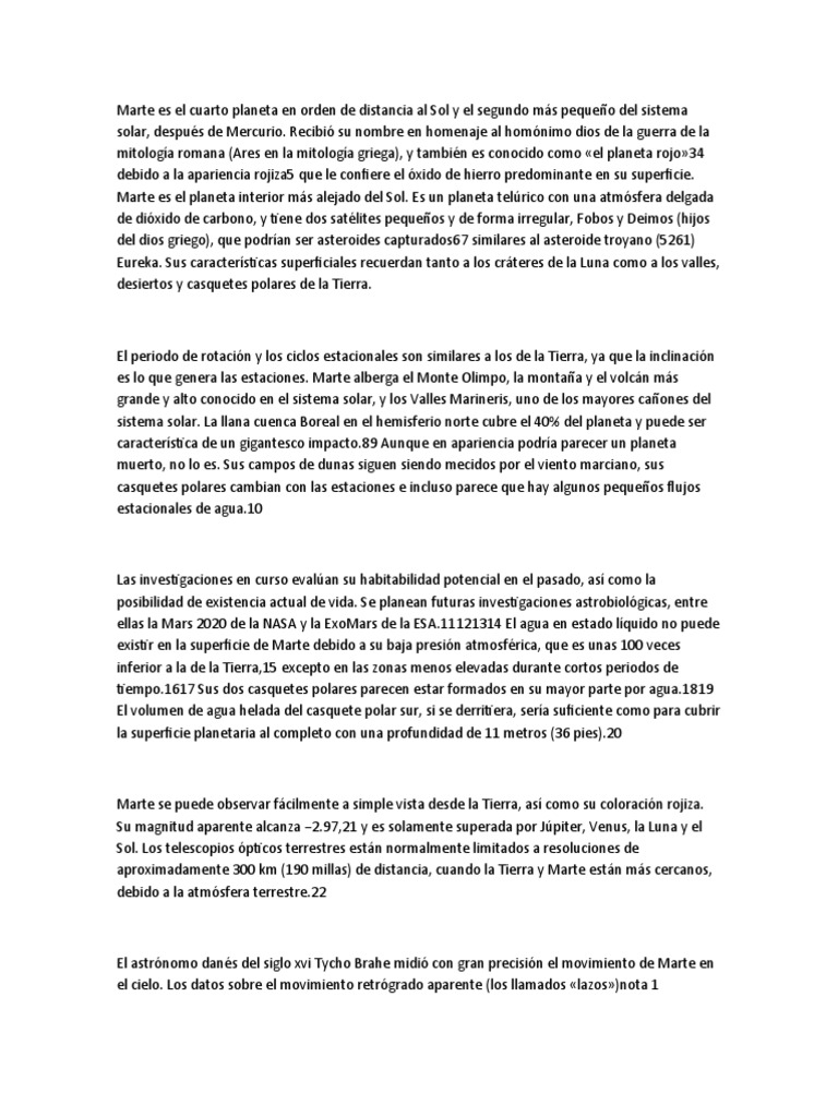 Marte: Características y Exploración | PDF