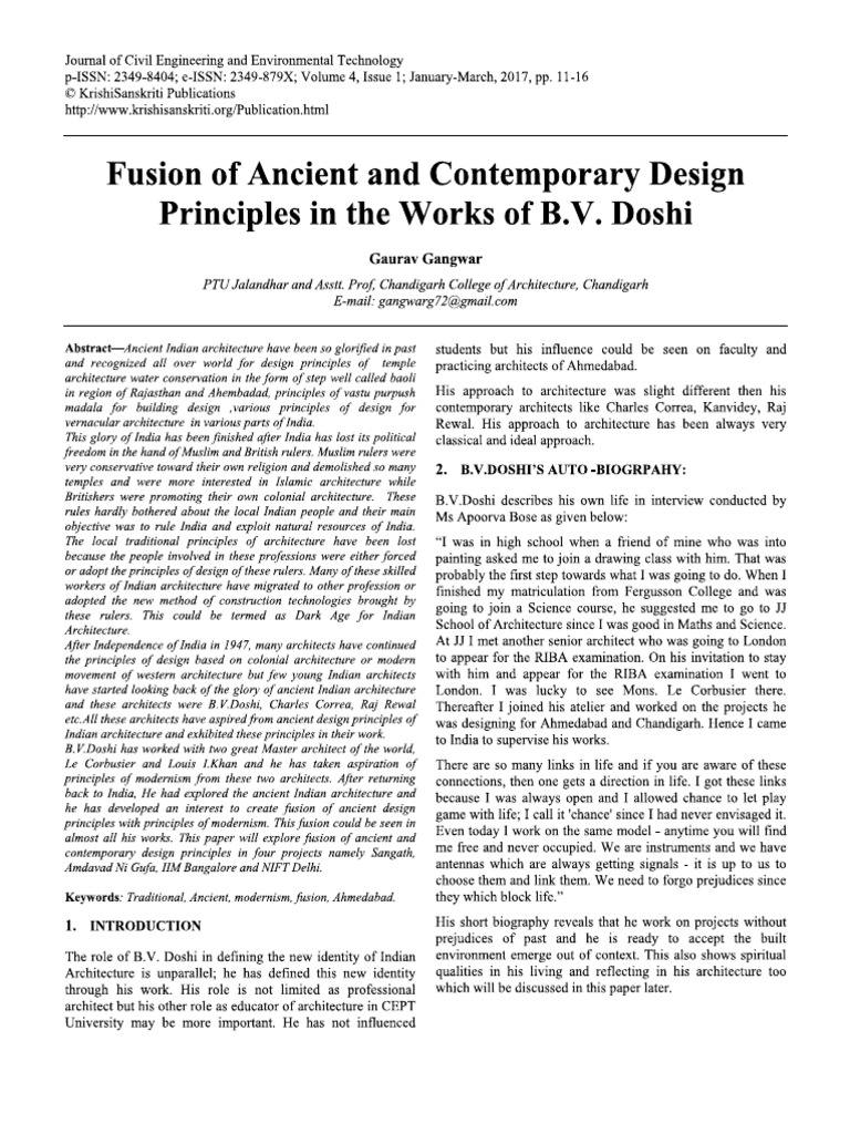 BV Doshi PDF | PDF