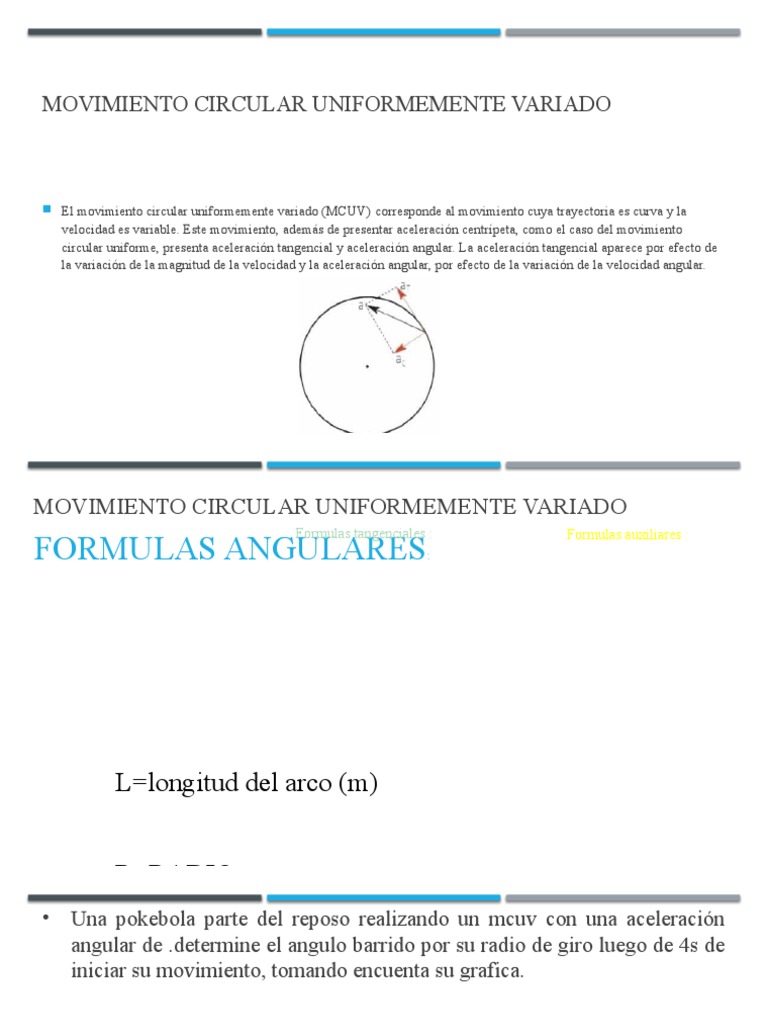 Movimiento Circular Uniformemente Variado | PDF