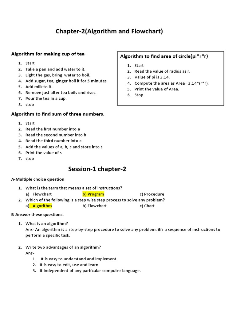 Algorithms and Flowcharts Explained | PDF