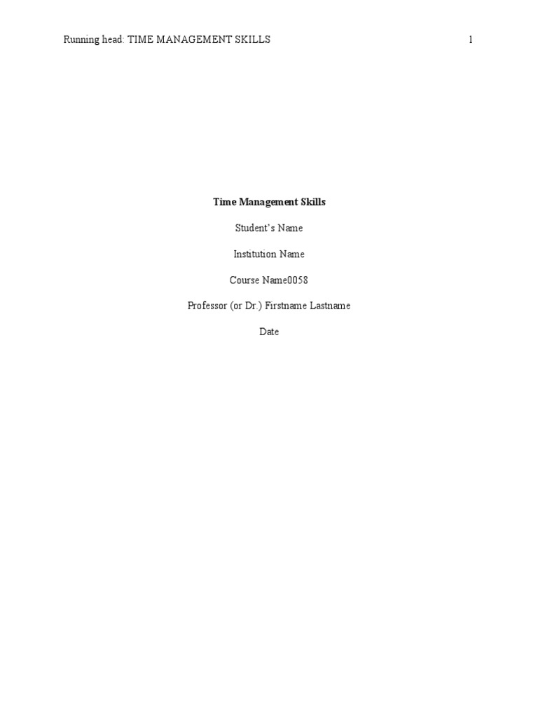 Essential Time Management Skills | PDF