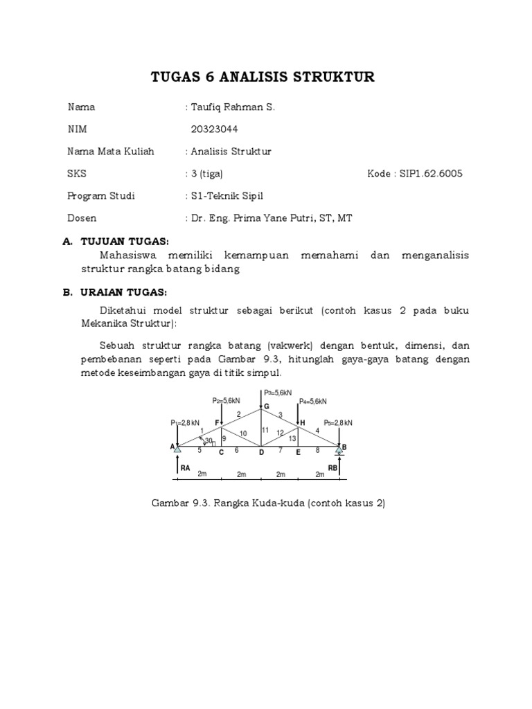 Tugas 6 Analisis Struktur | PDF