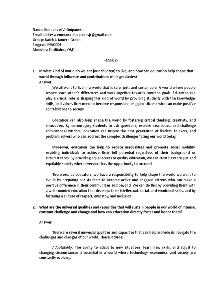 Task 2 - Quipanes | PDF | Learning | Creativity