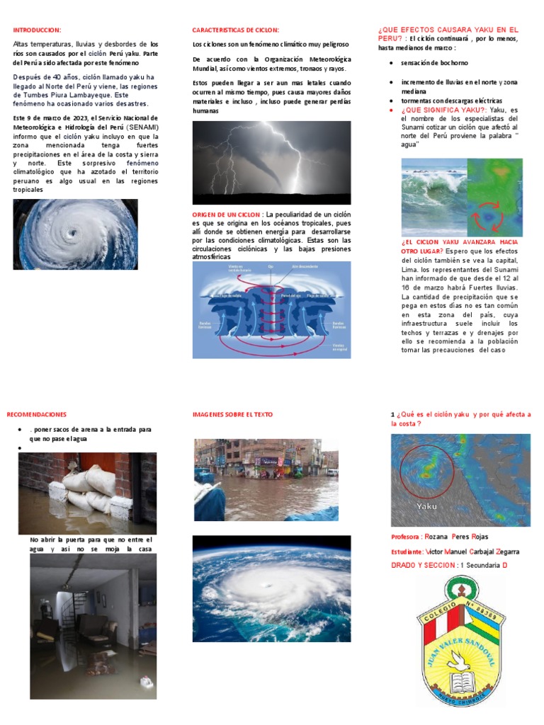Triptico Victor | PDF | Ciclones tropicales | Perú