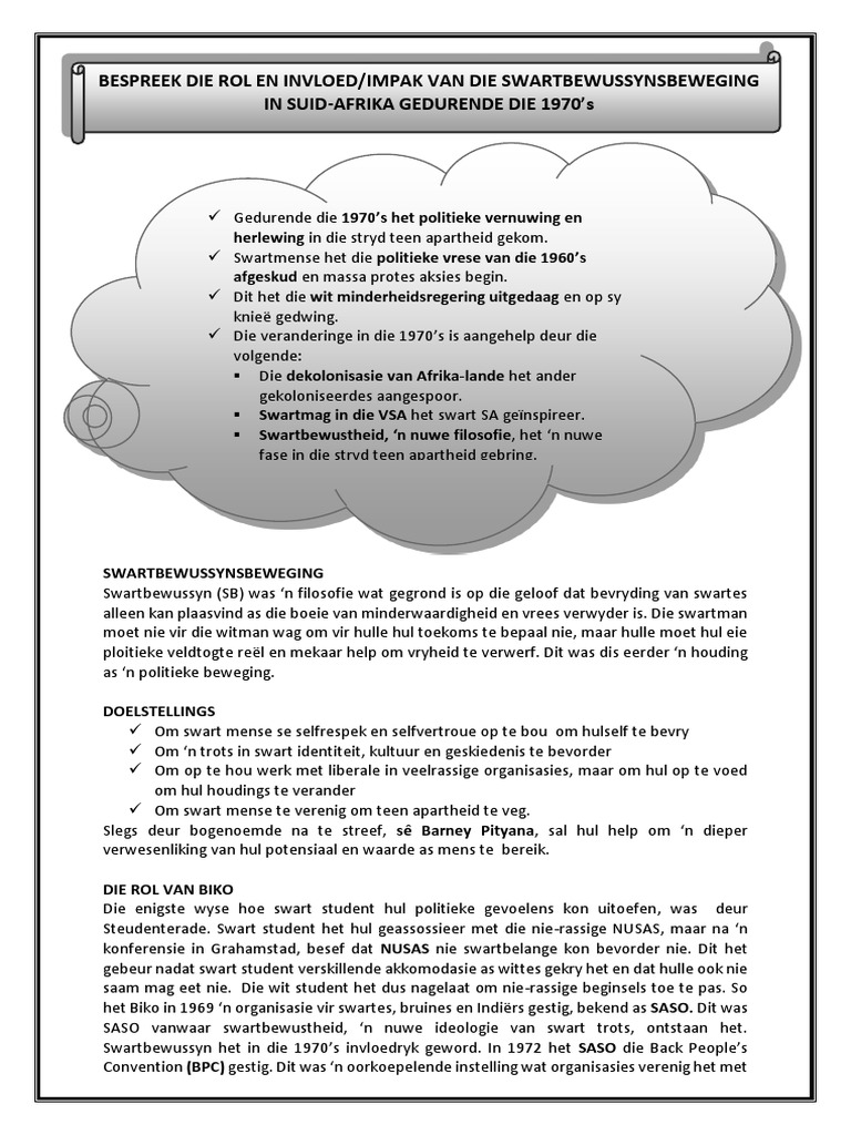 Swartbewussynsbeweging Biko PDF | PDF