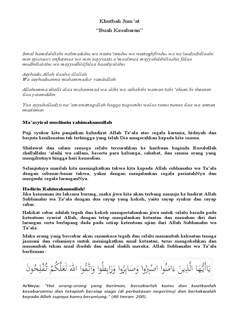 Contoh_Teks_Khutbah_Jumat_Singkat.docx | PDF