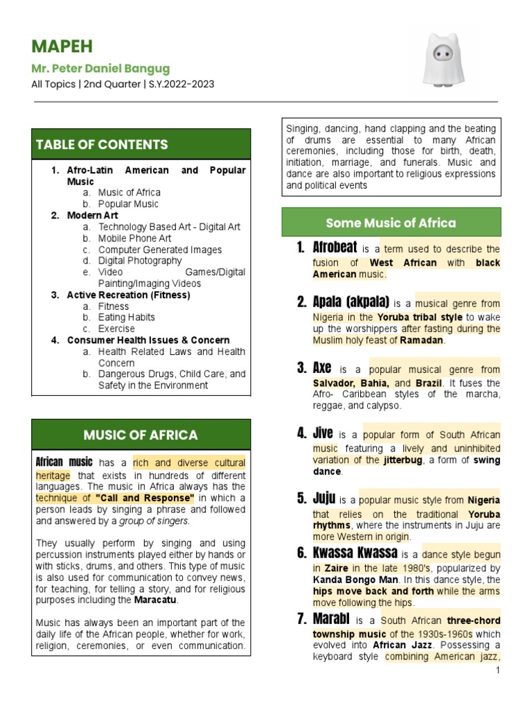 Grade 10 Mapeh 2nd Quarter Reviewer App