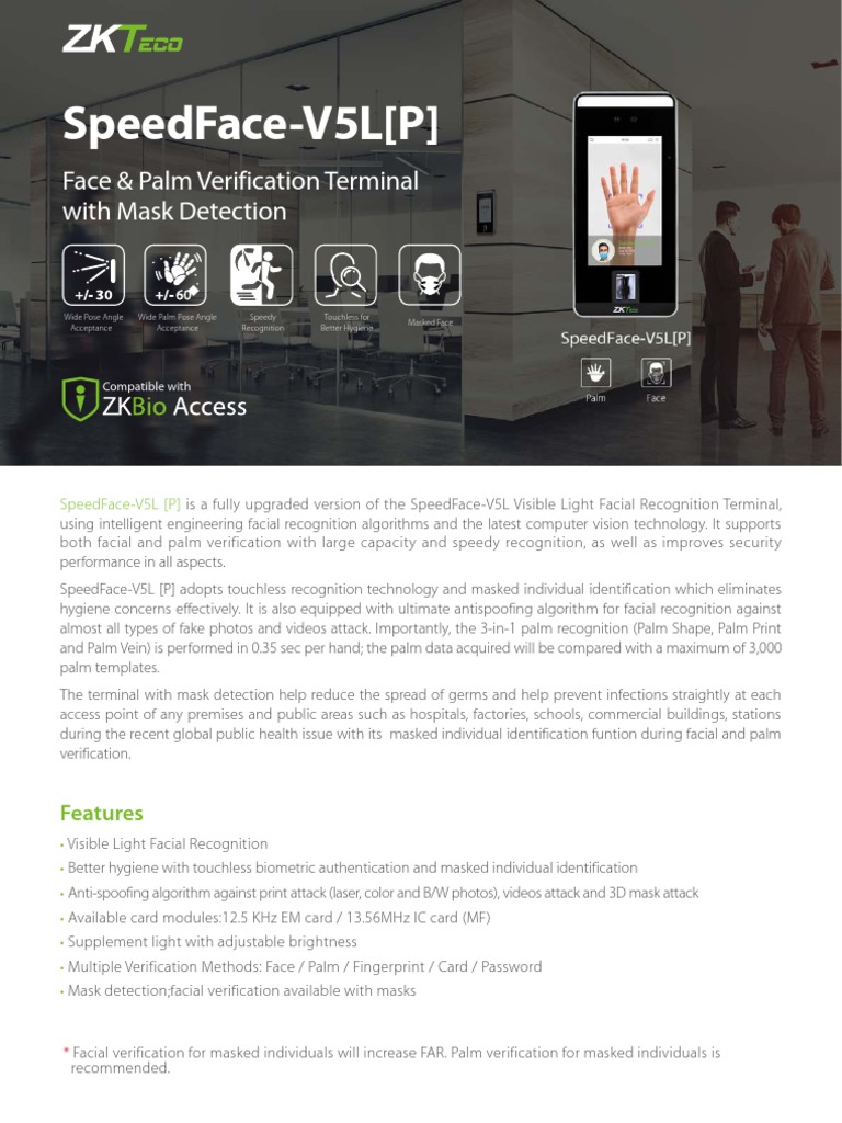 Speedface v5l P - Datasheet | PDF