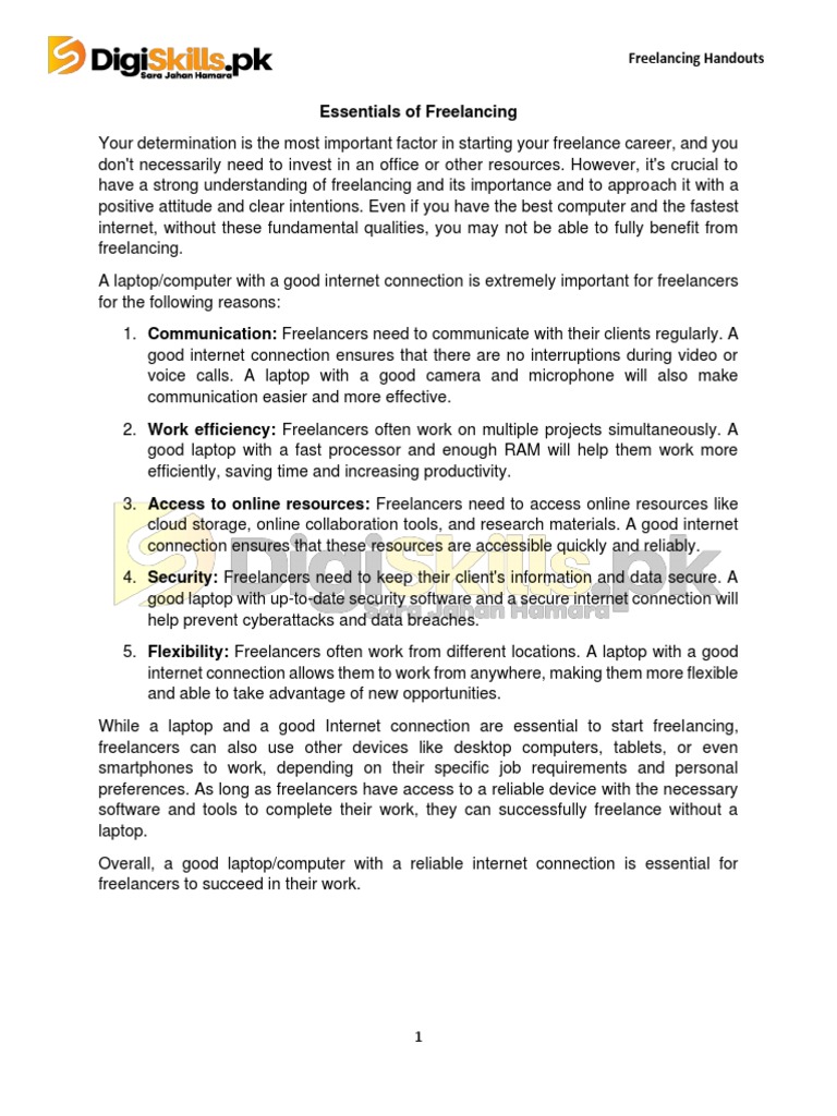 Essentials of Freelancing | PDF