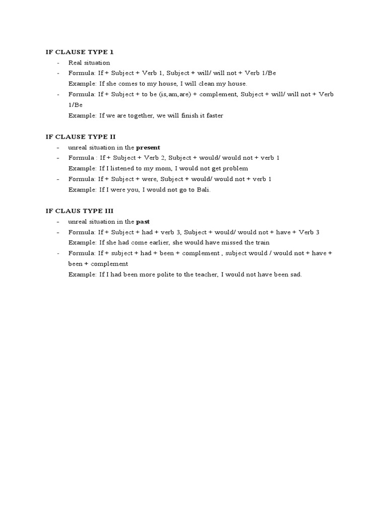 If Clause Type 1 | PDF