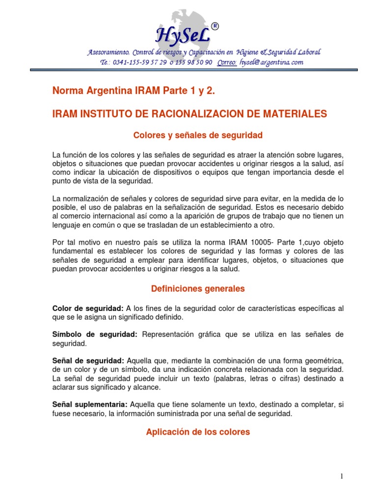 Colores y Señales de Seguridad IRAM | PDF