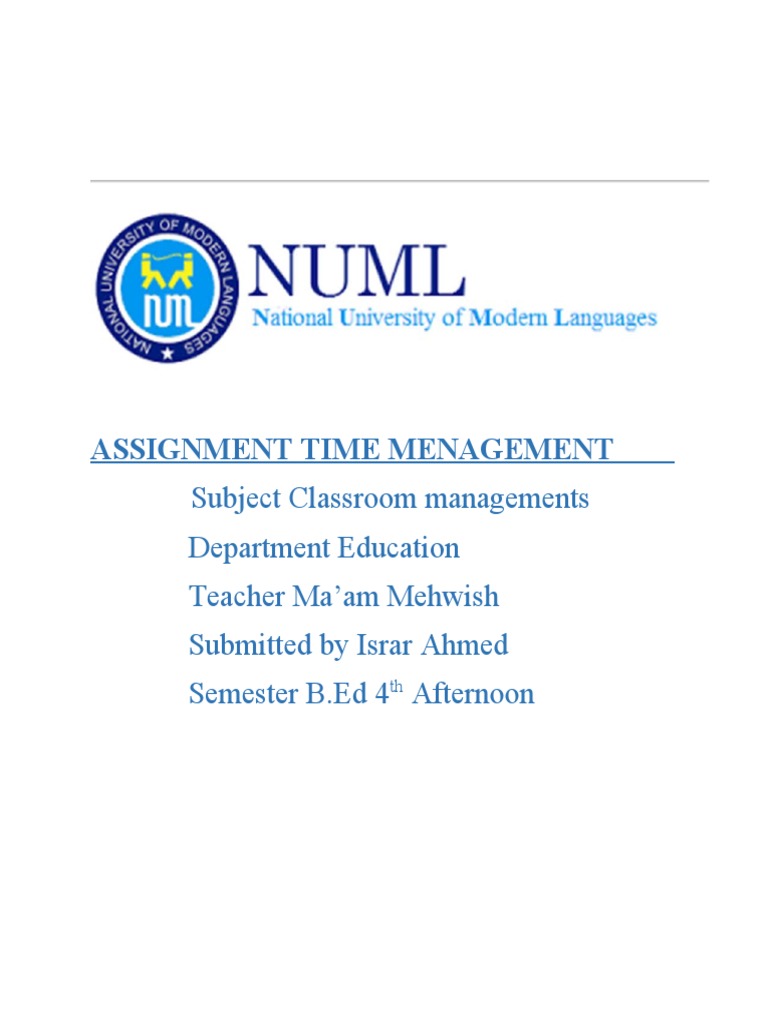 Assignment Time Menagement | PDF