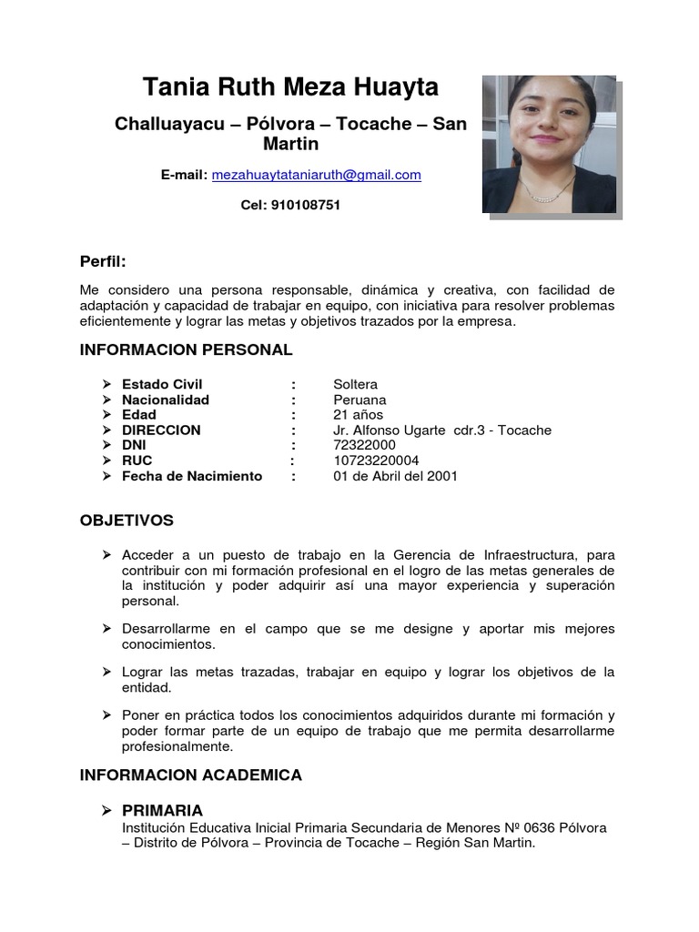Cv-Tania Meza PDF | PDF