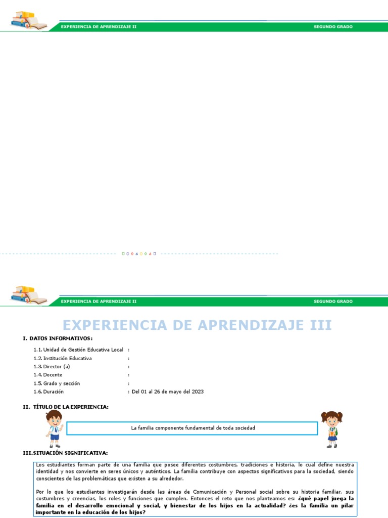 Experiencia de Aprendizaje III - 2º | PDF | Evaluación | Aprendizaje