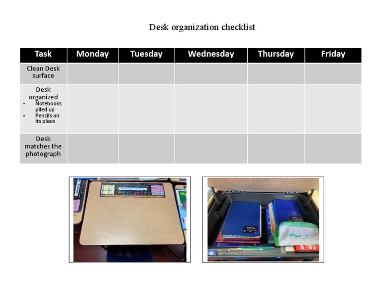 Desk Organization Checklist | PDF