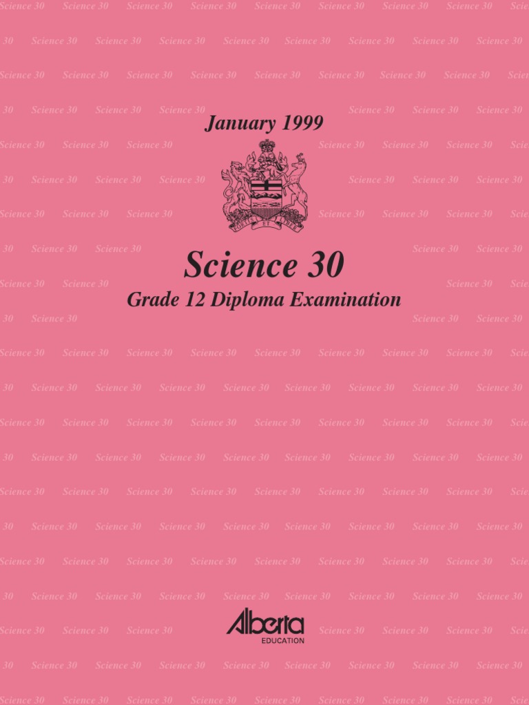 1999 January Science 30 Diploma With Answerkey PDF | PDF