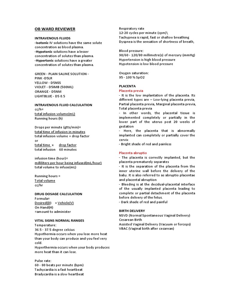 Ob Ward Reviewer PDF | PDF