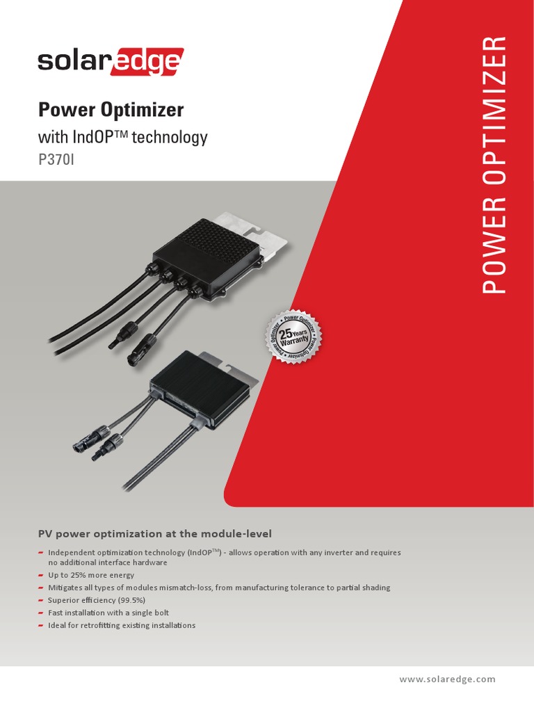 Optimizador de Potencia Universal SolarEdge PDF | PDF | Photovoltaics | Electricity