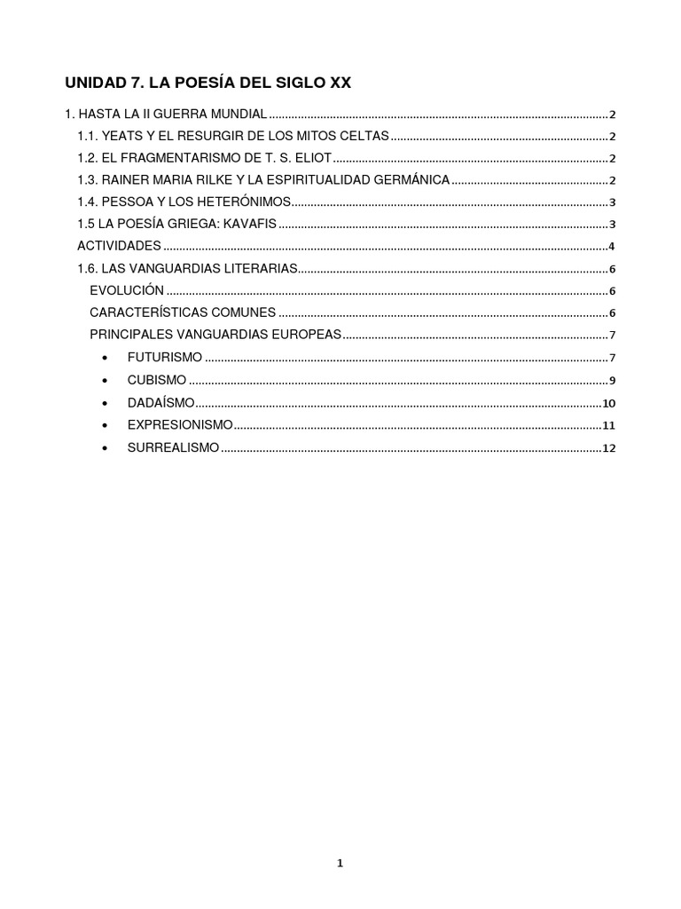 LITERATURA UNIVERSAL. EAD. 7. La Poesía Del Siglo XX PDF | PDF ...
