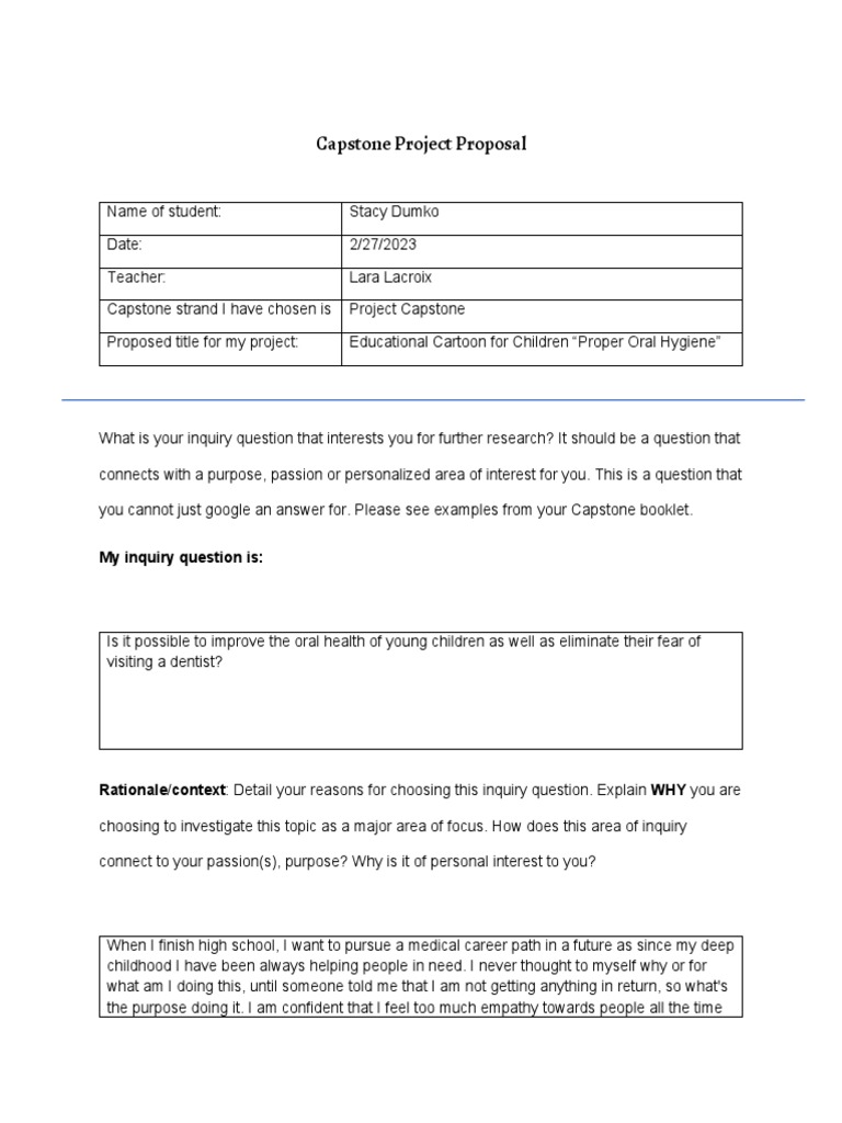 capstone project proposal | PDF