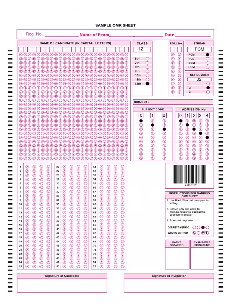 Sample Omr Paper 2 PDF | PDF