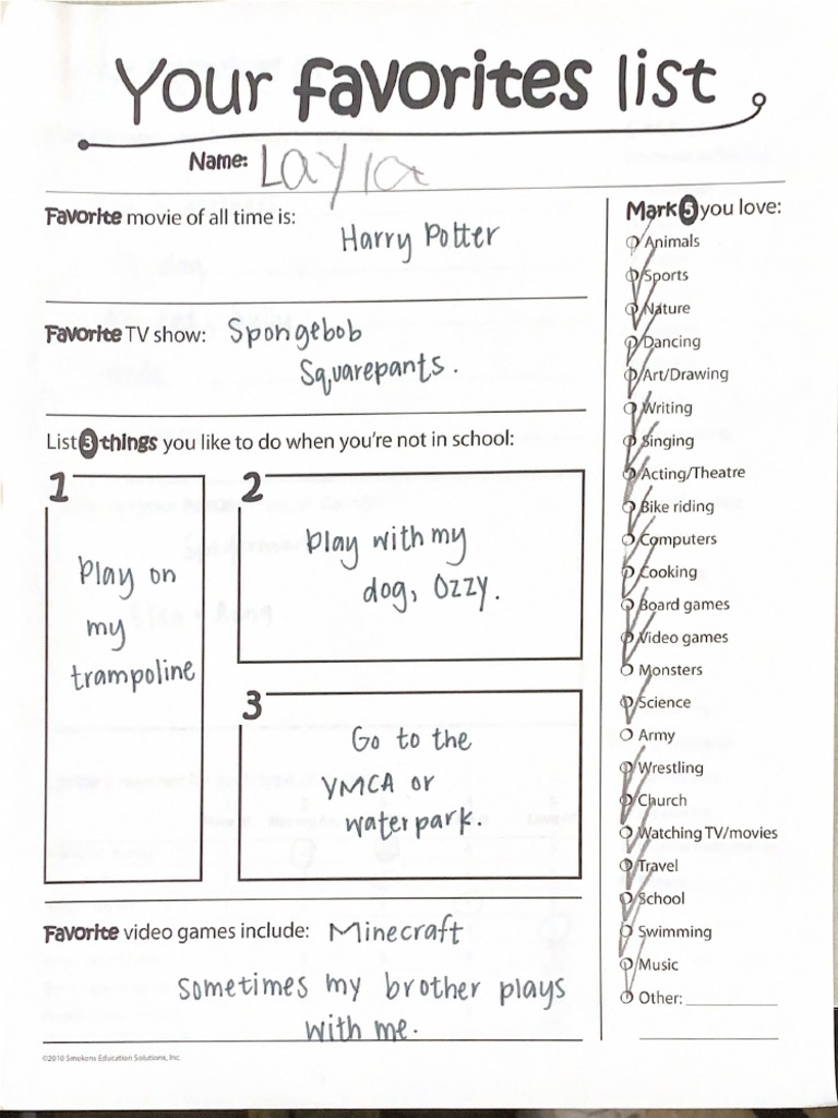 interest inventory artifact | PDF