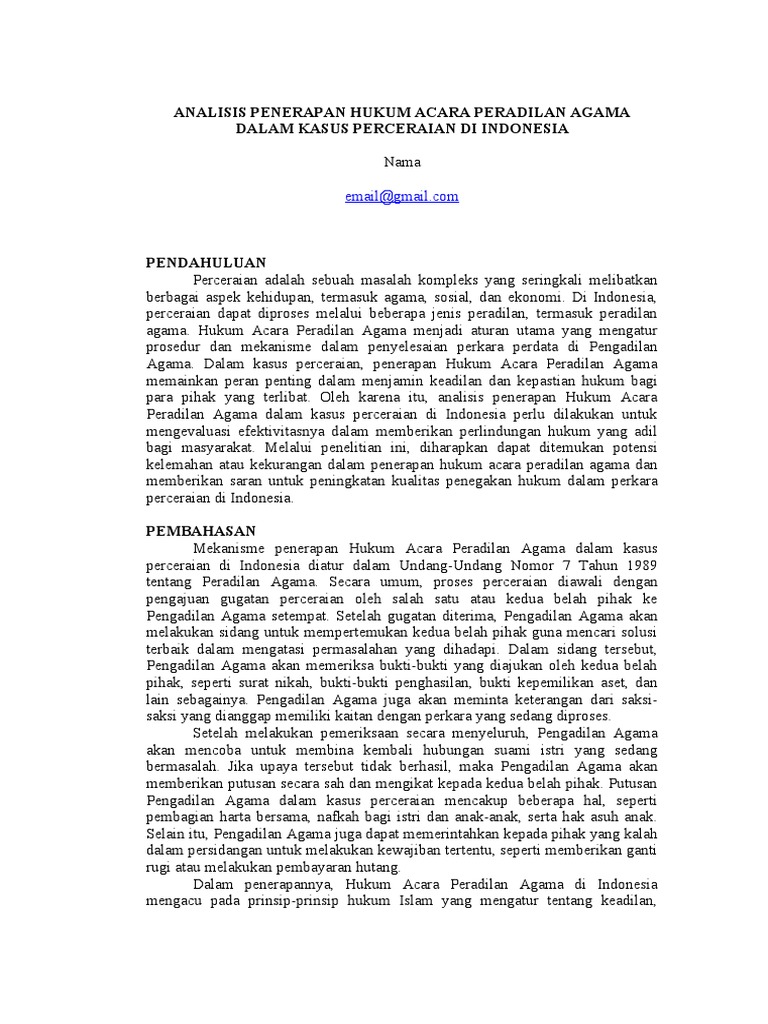 Essay Hukum Peradilan Agama | PDF