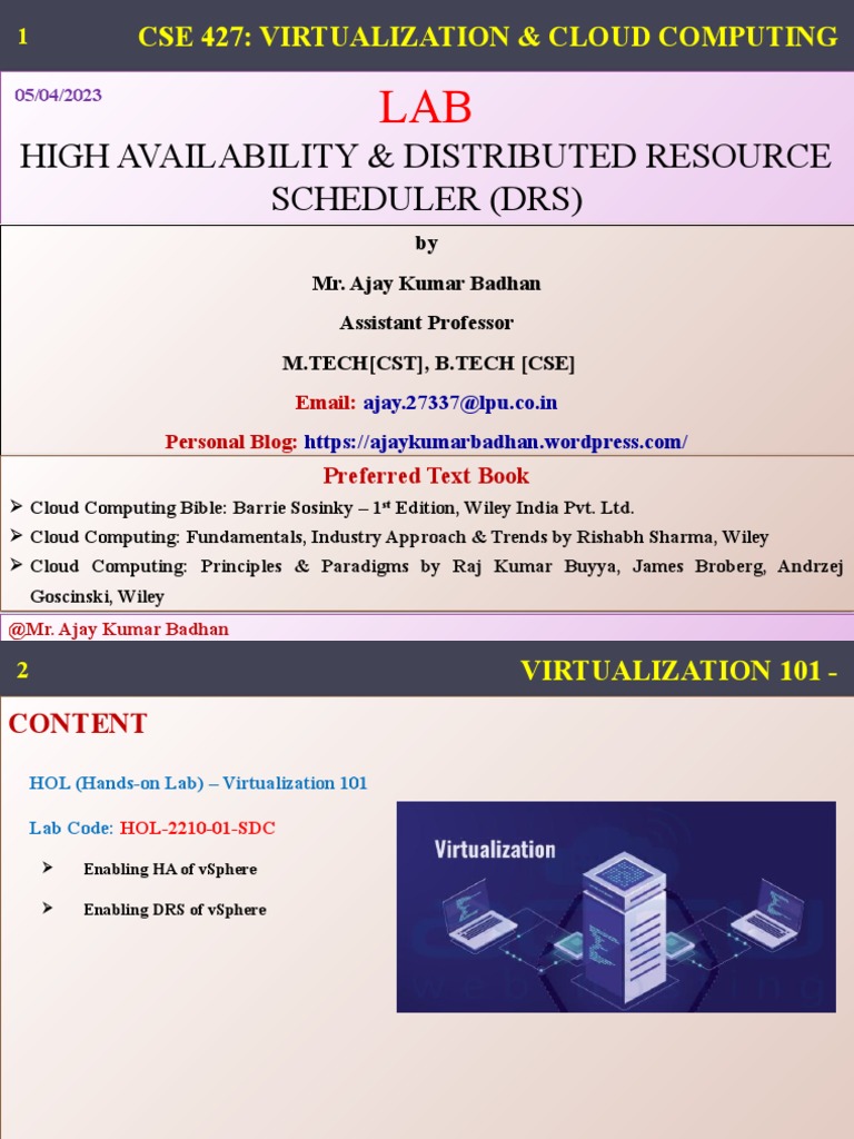 VMware HOL HA DRS | PDF | Computing | System Software