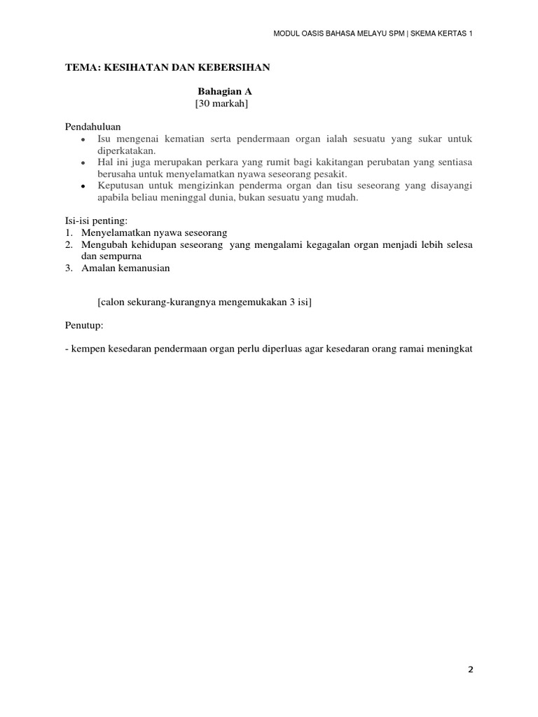 015 Skema Modul OASIS BM SPM Kertas 1 - 3-5 | PDF
