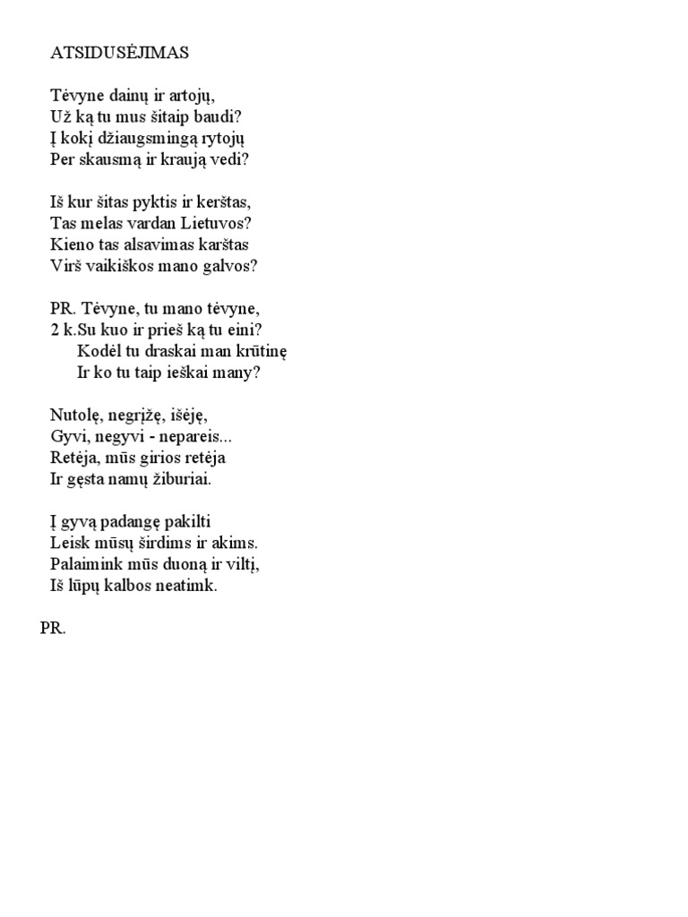 Tevyne Dainu Ir Artoju | PDF