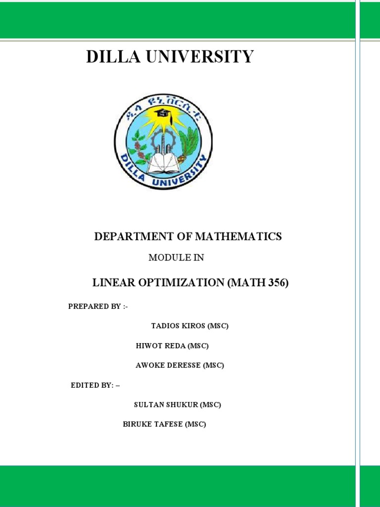 Linear Optimization PDF | PDF