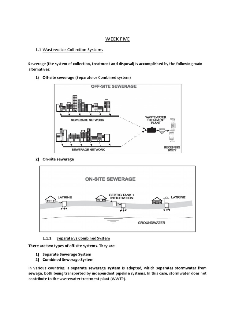 Week 5 - Wastewater Collection Systems | PDF
