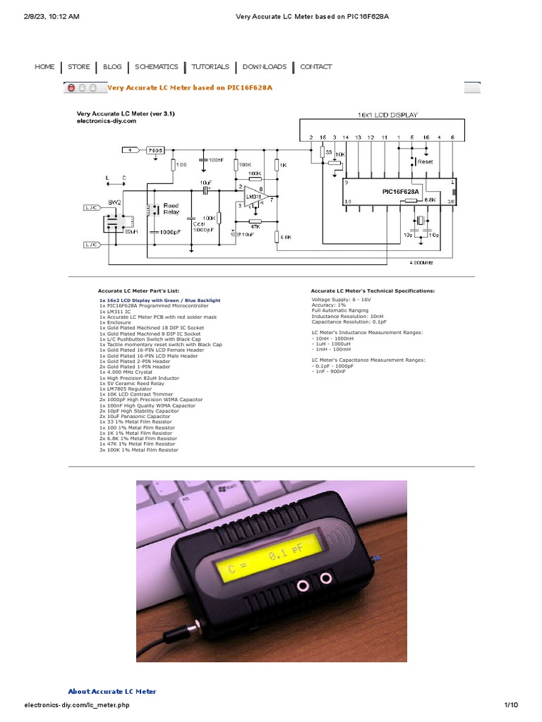 Lc Meter Based On Pic16f628a Pdf Pdf