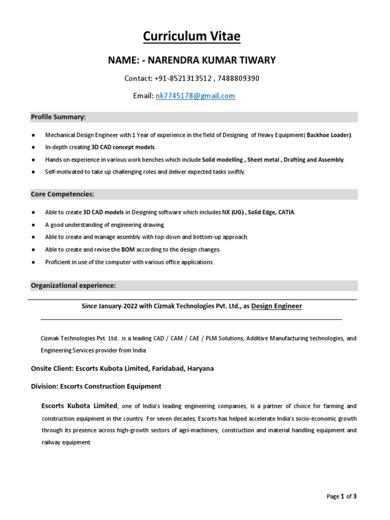 Narendra CV PDF | PDF